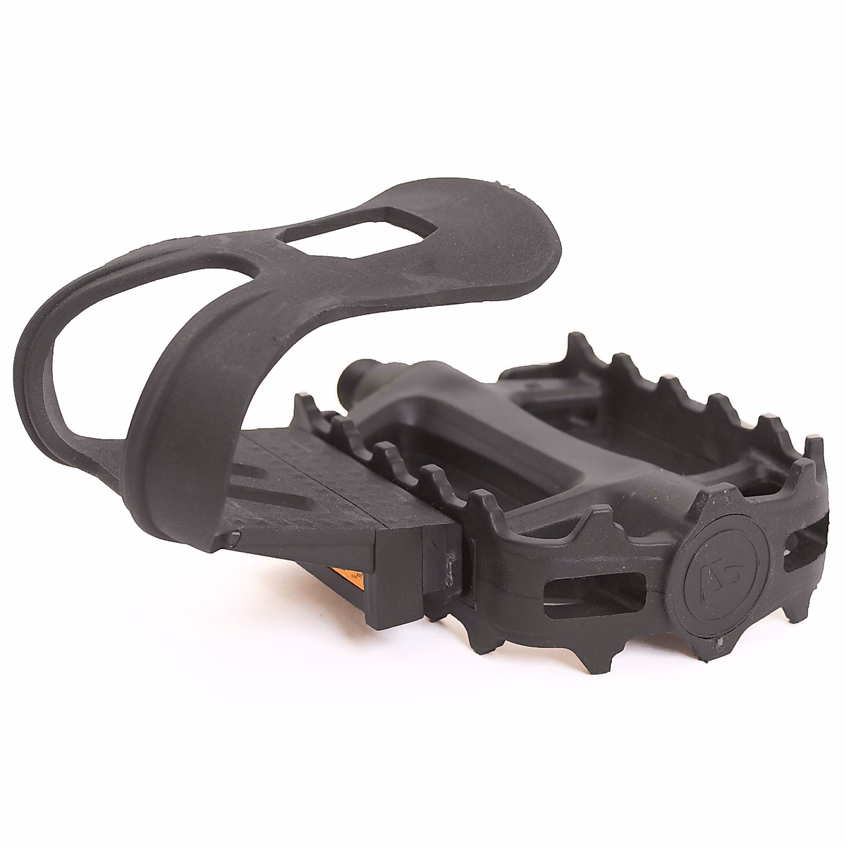 Retrospec Bicycles Resin Bike Pedal with Strapless Bicycle Toe Clip/Cage/Reflectors, Black