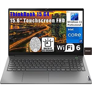 Lenovo ThinkBook 15 G4 15.6" Touchscreen FHD Business Laptop Computer, 12th Gen Intel 10-Core i7-1255U, 40GB DDR4 RAM, 1TB PCIe SSD, WiFi 6, Backlit Keyboard, Fingerprint Reader, Windows 11 Pro