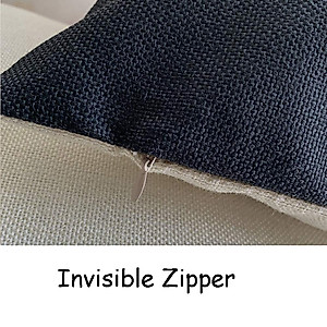 IcosaMro Throw Pillow Covers Black and White Pillow Cases Set of 4 Arrow Mountain 18x18 Decorative Square Zippered Cotton Linen Cushion Cover Room Sofa Decor