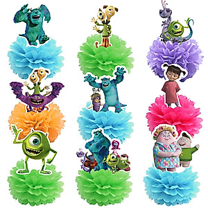 Monster Centerpieces Table Decorations, Monster Birthday Party Supplies, Monster Paper Flowers for Birthday Party Decorations
