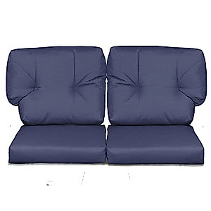 Aoodor Deep Seating Loveseat Cushion Set, Cushions for Patio Sectional Sofa, Breathable Soft Cushion with Back Cushion for Patio Furniture - Set of 2 (2 Back 2 Seater)