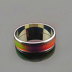 2 Pcs 6MM Comfort Fit Stainless-Steel Color Changing Heart Mood Ring Wedding Band Anniversary Promise