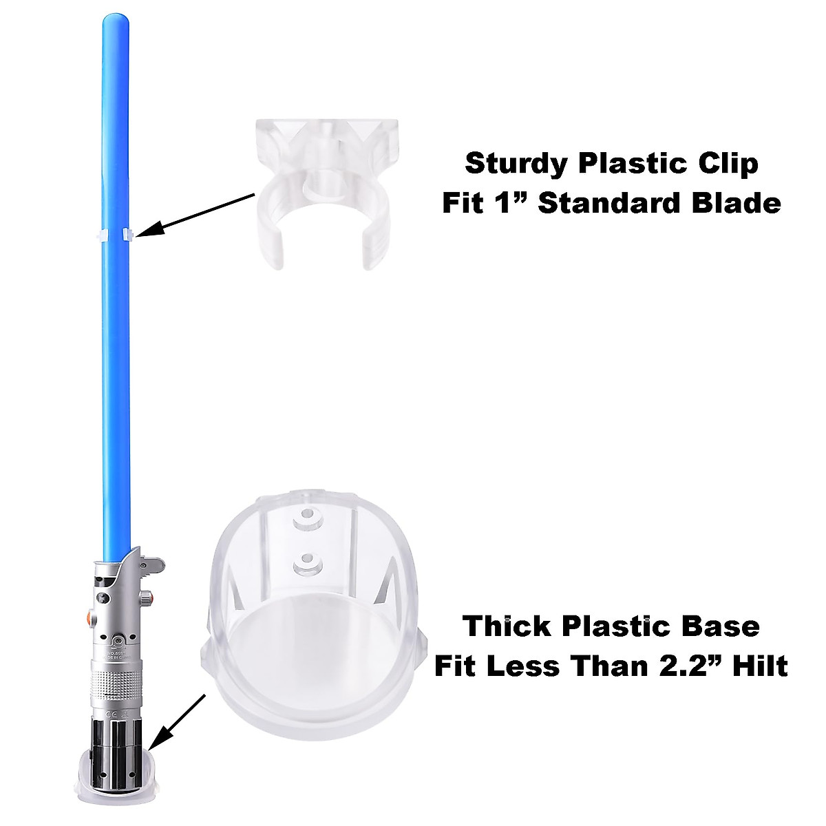 LEKUSHA Clear Lightsaber Wall Mount Display Stand Light Saber Holder Compatible for Any Lightsaber, Pack of 1