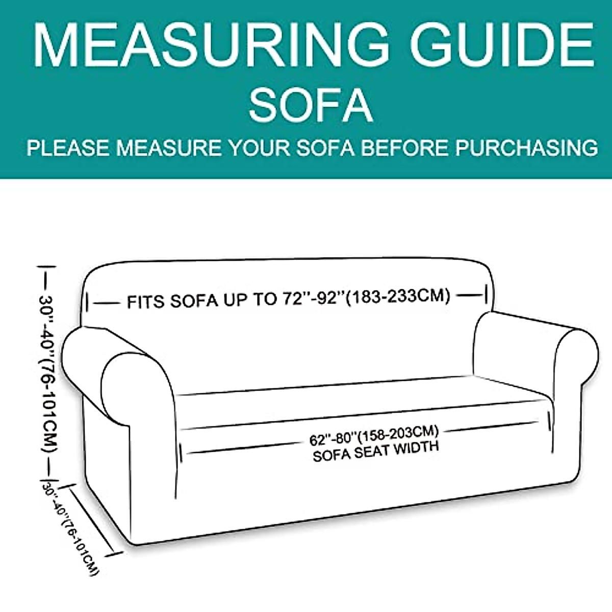 U-NICE HOME Velvet Sofa Covers Stretch Couch Covers for 3 Cushion Couch Furniture Protector Sofa Slipcover (Large, Chocolate)