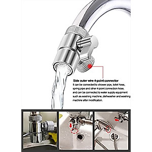 Polished Chrome Brass Sink Valve Diverter Faucet Splitter for Kitchen,Handheld Showerhead or Bathroom Sink Faucet Replacement Part Faucet to Hose Adapter Splitter Part M22 X M24