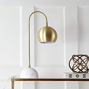 JONATHAN Y JYL6000A Stephen 23.5" Metal/Marble LED Table Lamp Contemporary Modern Bedside Desk Nightstand Lamp for Bedroom Living Room Office College Bookcase LED Bulb Included, Brass Gold/White