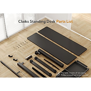 Claiks Standing Desk with Drawers, Stand Up Electric Standing Desk Adjustable Height, Sit Stand Desk Computer Workstation, 48 Inch, Black