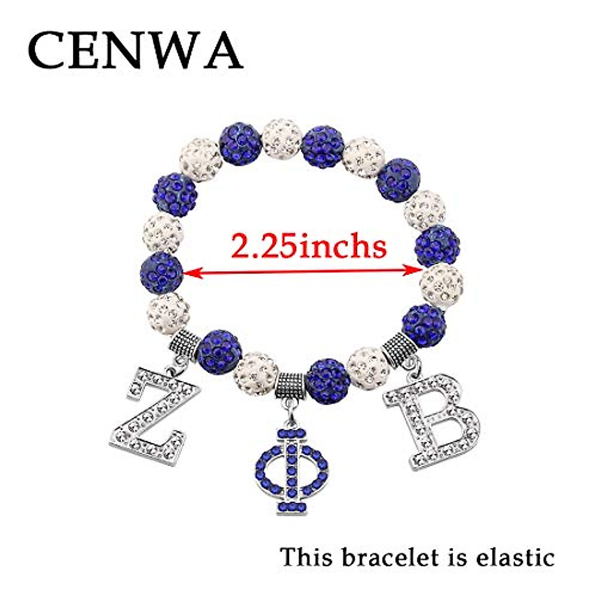 CENWA ZPB Dove Bracelet 1920 Greek Sorority Jewelry Gift for Finer Women(ZPB beads- Br)