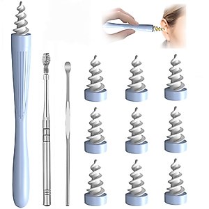 3 in 1 Ear Wax Removal Tool, 2024 Q-Grips Ear Wax Remover Reusable and Washable Replacement Soft Silicone Tips for Deep Cleaner Earwax, Ear Wax Removal Kit Contains 3 Types of Ear Cleaner Tools
