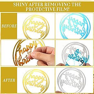 Shihanee 84 Pcs Birthday Candles Set, 30 Birthday Numeral Candles 0-9 Cake Candles, 48 Birthday Party Long Thin Cake Candles Metallic, 6 Happy Birthday Cake Toppers for Wedding Christmas(Gold)