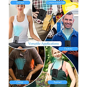 VEKK Portable Fan with Dual Clip, Personal Waist Fan up to 25H, 4 Speeds 7100RPM Clip Shirt fan with Gale-Force Airflow, Wearable Belt Fan Neck Fan for Sport, Outdoor, Jobsite, Traveling