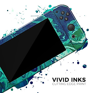 Design Skinz - Compatible with Nintendo Switch Console Bundle - Skin Decal Protective Scratch-Resistant Removable Vinyl Wrap Cover - Teal Oil Mixture