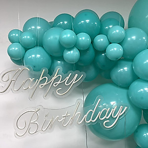 MEBAY 100 Pcs Teal Blue Balloons Different Sizes 18 12 10 5 Inch Party Balloon Garland Arch Kit for Birthday Wedding Baby Shower Graduation Halloween Anniversary Bride Party Decoration