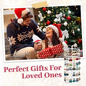 MODOWEY 6 Tier Rotating Metal Earring Holder Organizer Stand Adjustable Display Tree for Women, 264 Holes Large Storage Rack for Stud Post Dangling Hoop, Keep Earrings Neatly Arranged(White)