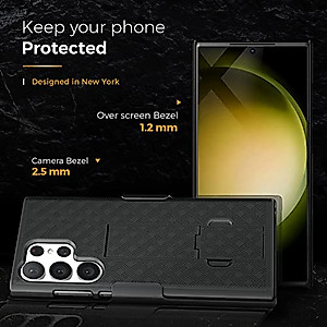MOTIVE for Samsung Galaxy S23 Ultra Holster Case, Belt Clip Case for S23 Ultra, Shell Holster Combo, Slim Rugged Drop Shockproof Protective Cover with Kickstand (6.8") | Ranger Series