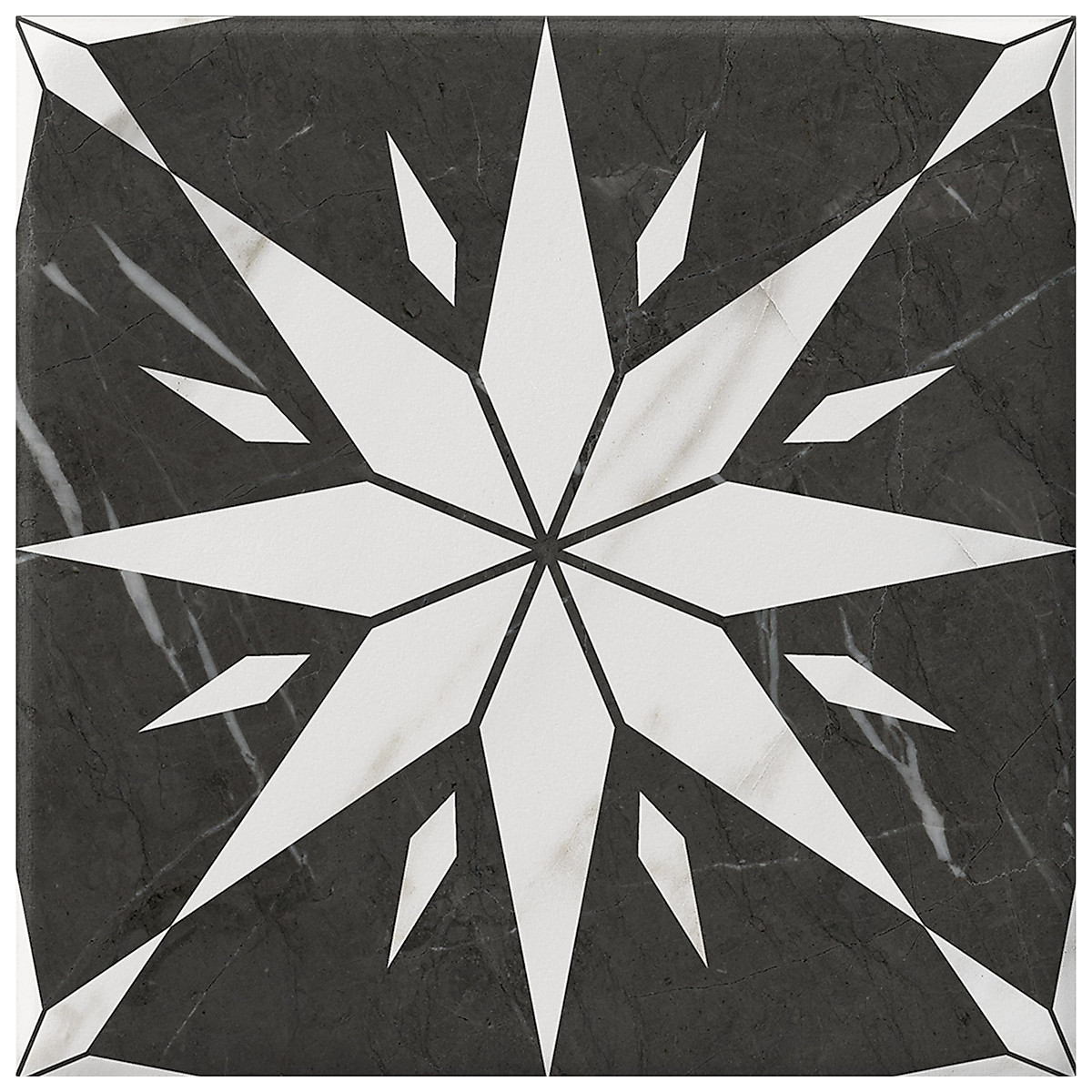 Merola Tile Ursino Star Carrara 7-7/8" x 7-7/8" Porcelain Floor and Wall Tile
