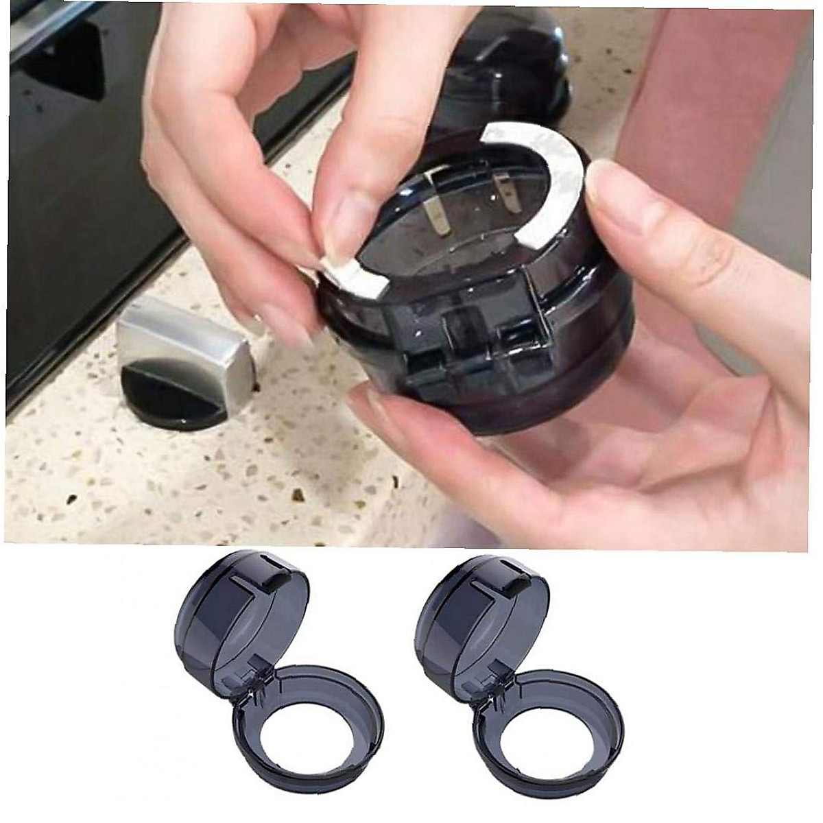 LHDD Gas Safety Covers Stove Oven Knob Protector Cover Child Safety Protector for Cooker Knob Kitchen Guard 4PCS Home Tools Gadgets, Standard