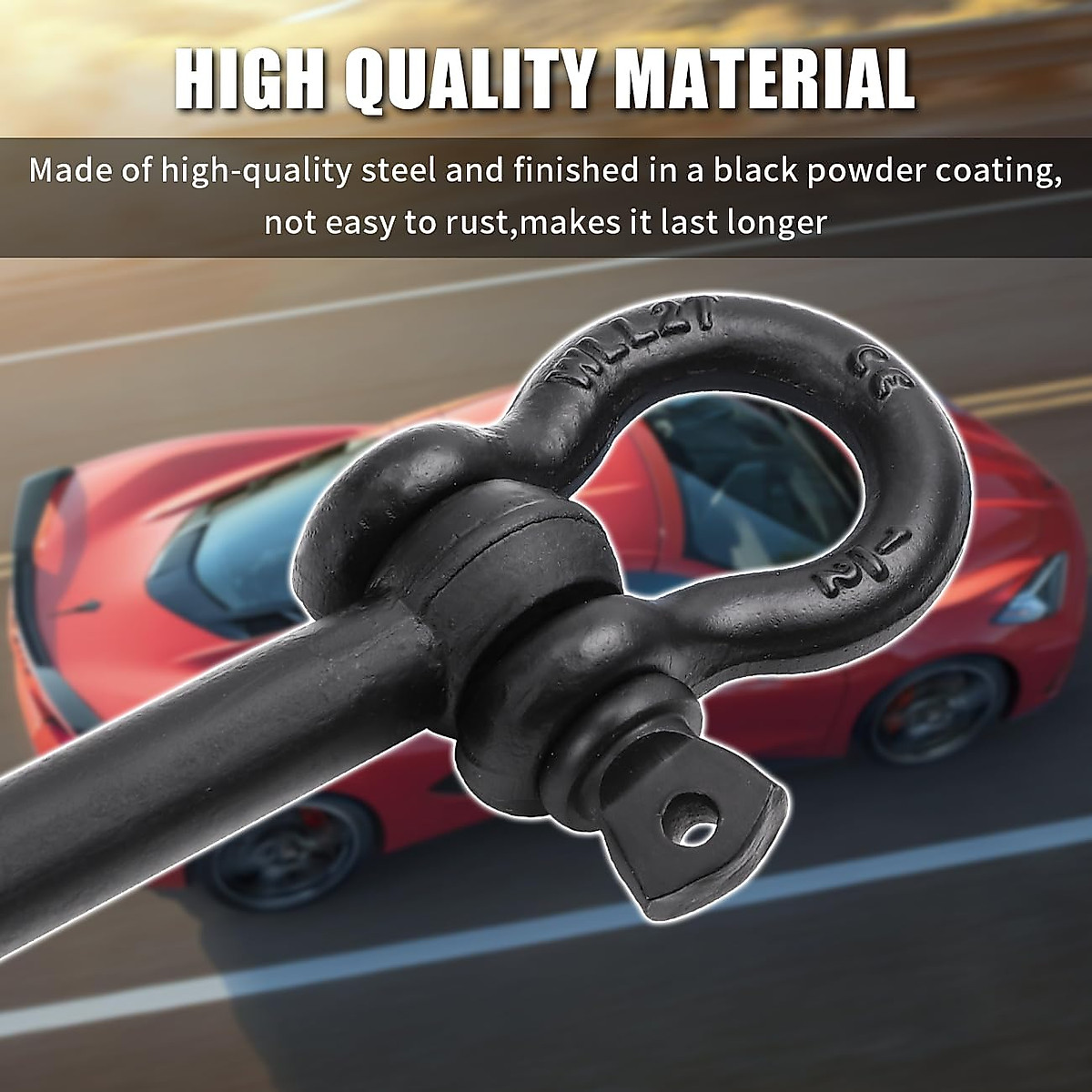 Sulokiy Tow Hook Front Rear Bumper Mid Engine Towing Hooks Trailer Hitch Compatible with for 2014-2024 Chevy Corvette C7 C8 GS Z06 ZR1 P/N Replacement for 15234068,Black
