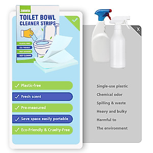 Toilet Cleaners Strips 100 Count, Eco-Friendly Portable Toilet Cleaning Sheet, Septic Safe Bathroom Cleaning Supplies with Fresh Scent, Plastic-Free Packaging