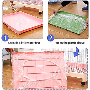 upcessory 100 pcs Disposable Cage Liners, Clear Plastic Rabbit Cage Liner Bag, Universal Toilet Film for Bunny, Hamster, Totoro, Hedgehog, Guinea Pig and Small Animals