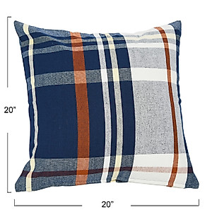 Creative Co-Op Square Plaid Cotton Pillow Cover