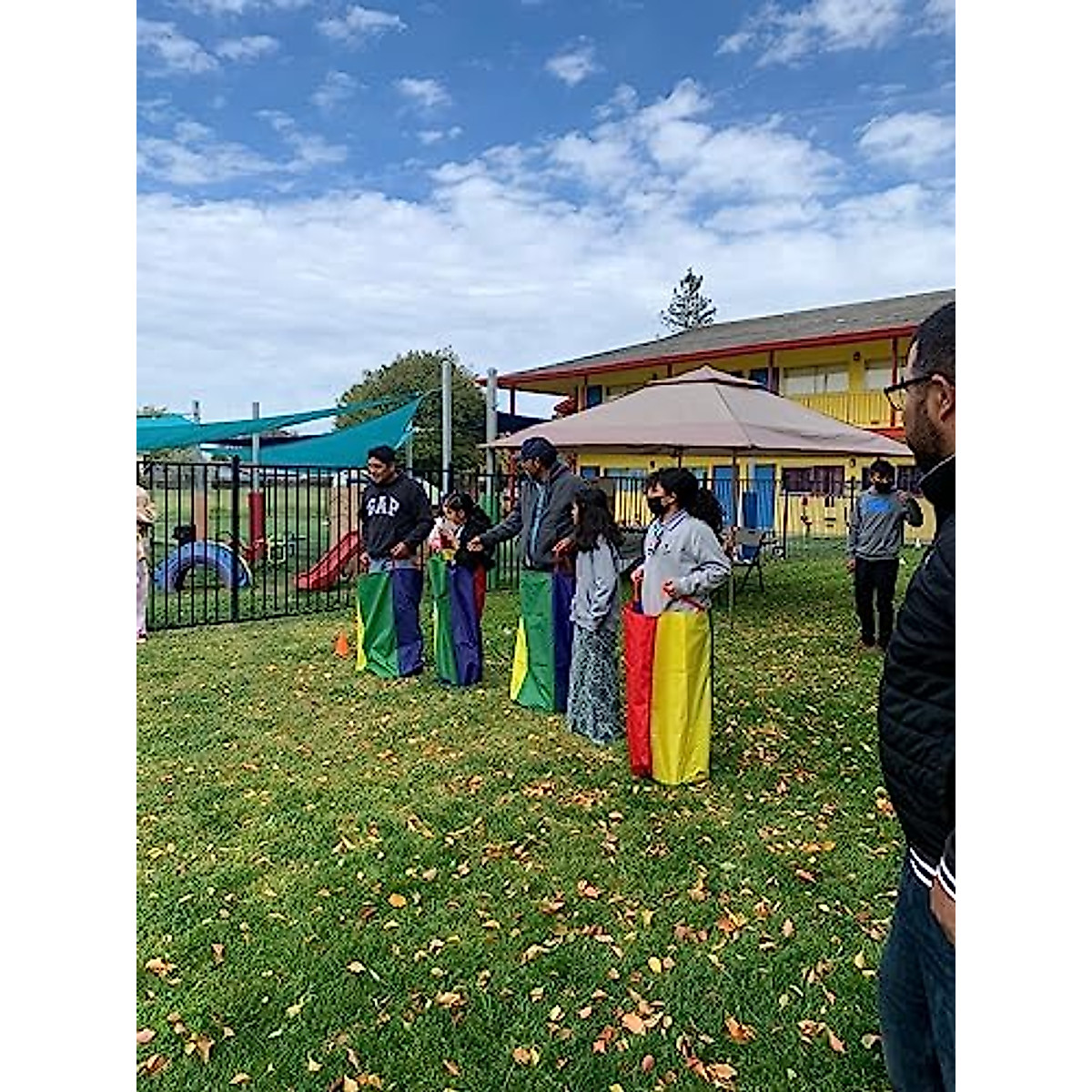 Outdoor Games Potato Sack Race Bags for Kids Adults, Egg Spoon Relay Race, Bands, Birthday Party Field Day Family Reunion Easter…