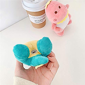 SGVAHY Case for Apple Airpods 1&2 Case Cover with Keychain Kawaii Airpod Case Cover Cute Dinosaur Airpods 2nd 1st Generation Wireless Charging Case Fluffy Soft Plush Airpod Case (Green)
