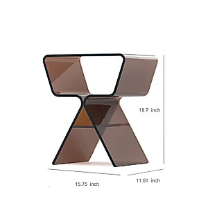 Smitten.Life Acrylic Table,Nightstand Side Modern Design Clear Home Decor Display End Table for Living Room Bedroom Home (Yellow Tea)