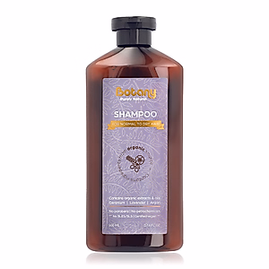 Botany Natural Shampoo for Normal to Dry Hair with Organic Argan Oil, Geranium, and Lavender - Vegan Shampoo for Women and Men SLS/SLES, Silicon, Paraben and Cruelty Free,17.6 oz
