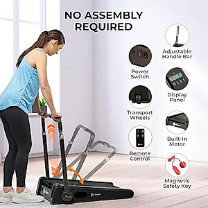 LifePro Smallest Portable Mini Walking Pad with Adjustable Handlebar - Max Speed 3 MPH, Home & Office 30 inch Mini Walking Treadmill, Under Desk Small Work Desk Compact Treadmill, 220 Lbs Max Weight