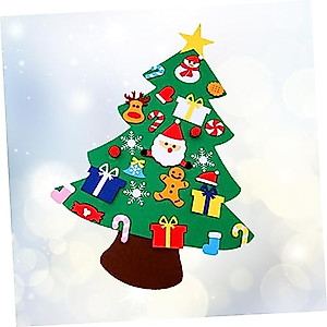 ibasenice Handmade Gifts Christmas Tree for Toddlers Christmas Party Favor Gift DIY Felt Ornaments Kids DIY Felt Christmas Tree DIY Christmas Puzzle Tree Kids DIY Christmas Tree Manual Child