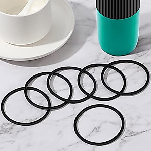6pcs Replacement Rubber Lid Seals Compatible with 16 & 20 oz Contigo Snapseal Byron Travel Mug Ring, Leak-Proof Rubber Seals Lid Gaskets Replacement for Contigo Mugs (Black)