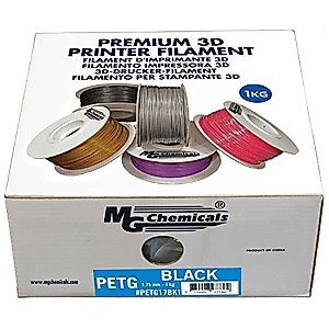 MG Chemicals PETG17BK1 Black PETG 3D Printer Filament, 1.75 mm, 1 kg Spool