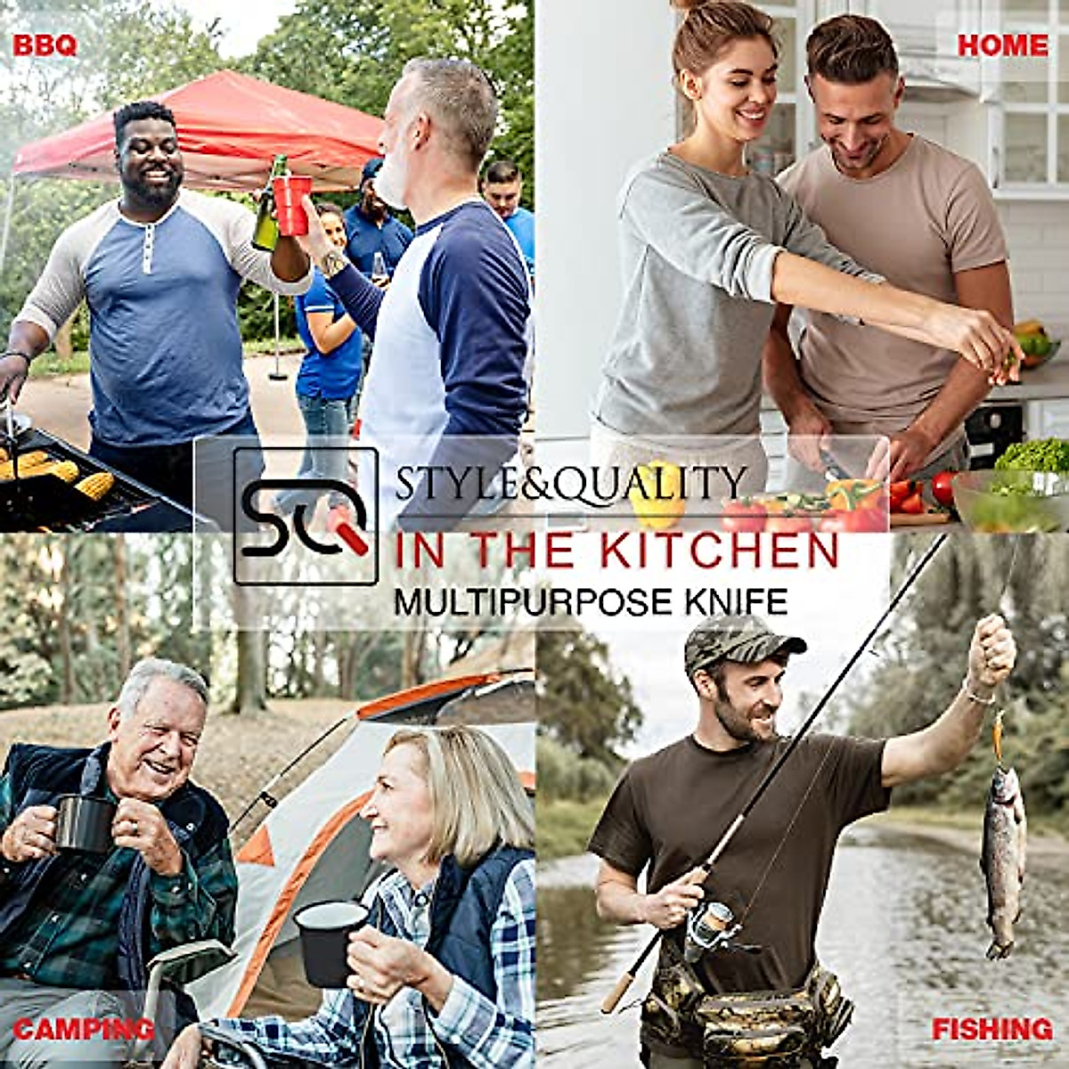 Viking Knife With Sheath, Our Caveman Knife Hand Forged Meat Knife is a Very Sharp Knife, Multipurpose Meat Cleaver Butcher Knife for Camping, Outdoors, BBQ, Deboning Knife & Fillet Knife