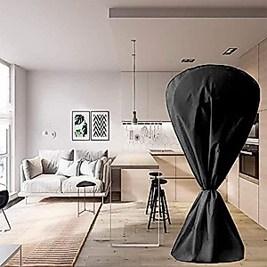 BOSKING Electric Fan Dust Cover 420D Heavy Duty Standing Round Fan Cover Washable All Electric Fan Sleeve Waterproof Dustproof Protective Cover for Pedestal Stand Fan Floor Fan - Black (Black)