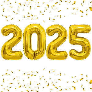 2025 Balloons, 40" Large 2025 Gold Foil Number Balloons, New Years Decorations 2025 Balloons, Graduation Balloons Class of 2025, Birthday Christmas Anniversary New Years Eve Party Supplies Decoration
