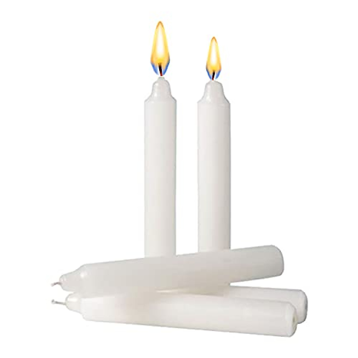 MTBHY Taper Candles Pack of 12- 5 inch Long Dinner Candles Set-unscented Household Candle Set-White Candles with smokeless Flame-Emergency Candles with 4 Hours Long Burn time
