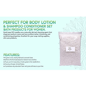 Soapeauty Coconut Oil SCS Noodles Surfactant for Skin Care Products - Sodium Coco Sulfate Noodles for Shampoo Conditioner Set, Soap Making Supplies, Body Lotion - 12 OZ