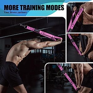 MANUEKLEAR Tricep Rope Cable Attachment Handles, Greater Range of Motion, Tricep Pull Down Rope for Push Downs, Crunches, Facepulls for Professional Gym (Pink)