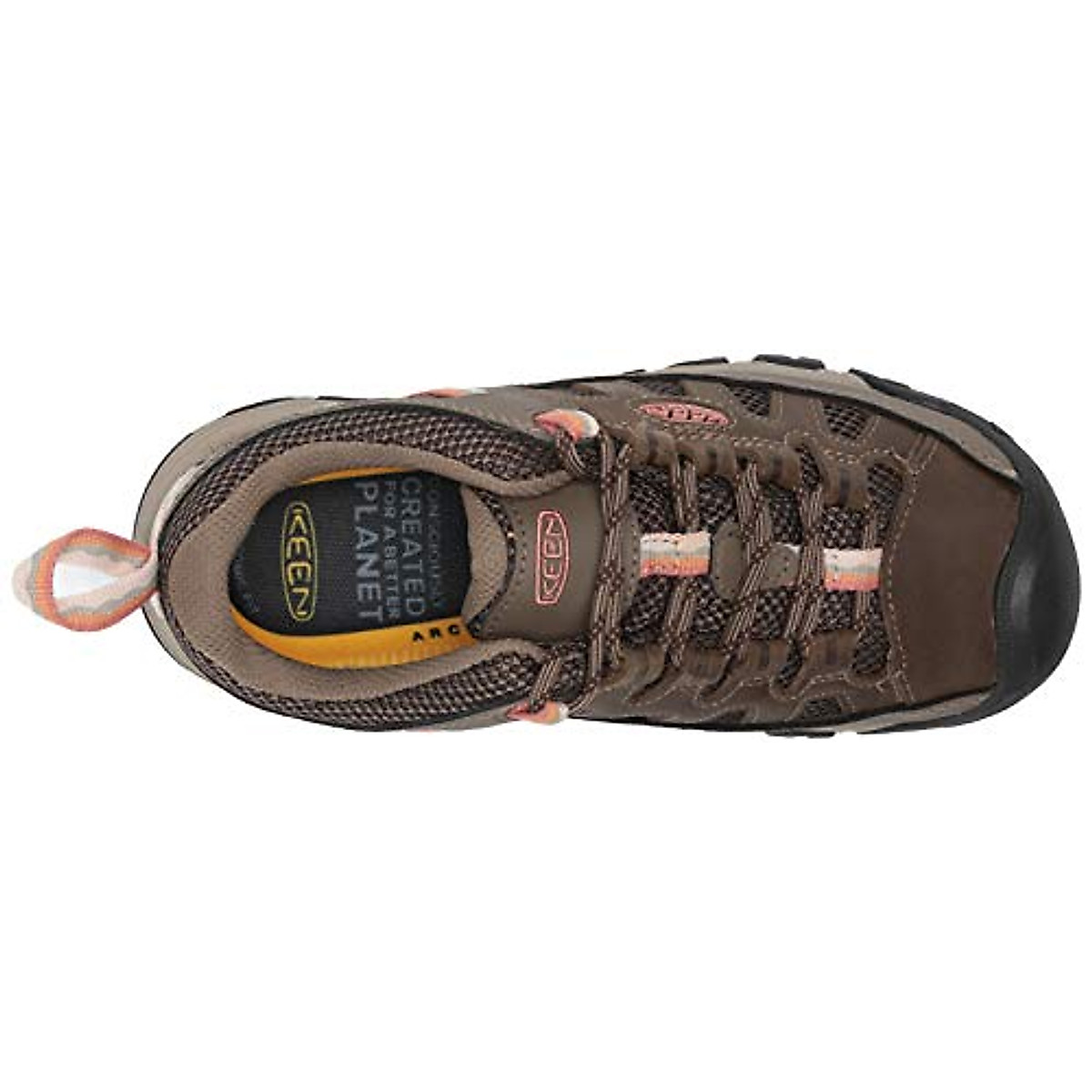 KEEN Women's Targhee Vent Low Height Breathable Hiking Shoes, Stone Gray/Brick DuST, 10.5