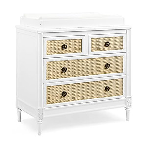 Delta Children Madeline, Dresser w Interlocking, Bianca White/Textured Almond