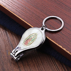 WE Our Lady of Guadalupe (12 PCS) Baptism Keychain with Nail Clipper and Opener Party Favors for Baby Boys and Girls/Bautizo Recuerdos/Gift for Guest/Christening/First Communion Favors