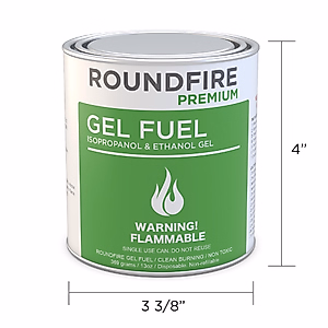 ROUNDFIRE 6 Pack Gel Fuel Cans for Fire Bowl, Fireplace, Gel Fire, Tabletop Fire Bowls, Warming, Indoor & Outdoor
