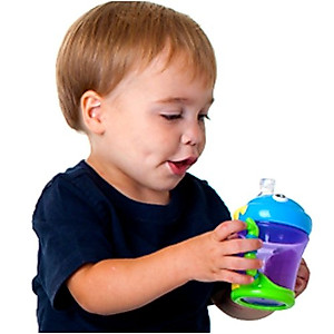 Nuby Plastic Two-Handle iMonster No-Spill Super Spout Cup, 7 Ounce