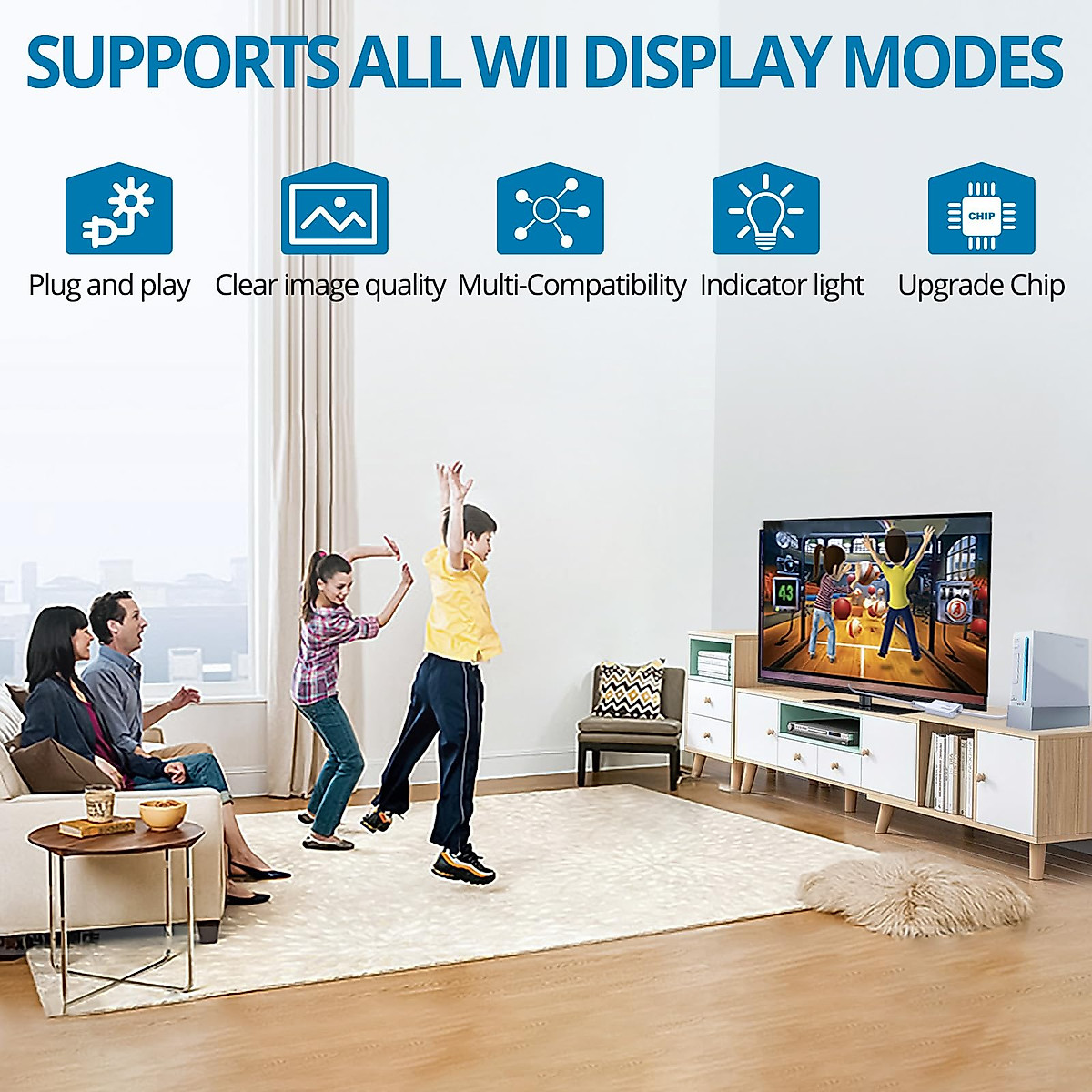AUTOUTLET Wii to HDMI Converter 1080P for Full HD Device, Wii HDMI Adapter with 3,5mm Audio Jack&HDMI Output Compatible with Nintendo Wii, Wii U, HDTV, Monitor-Supports All Wii Display Modes 720P