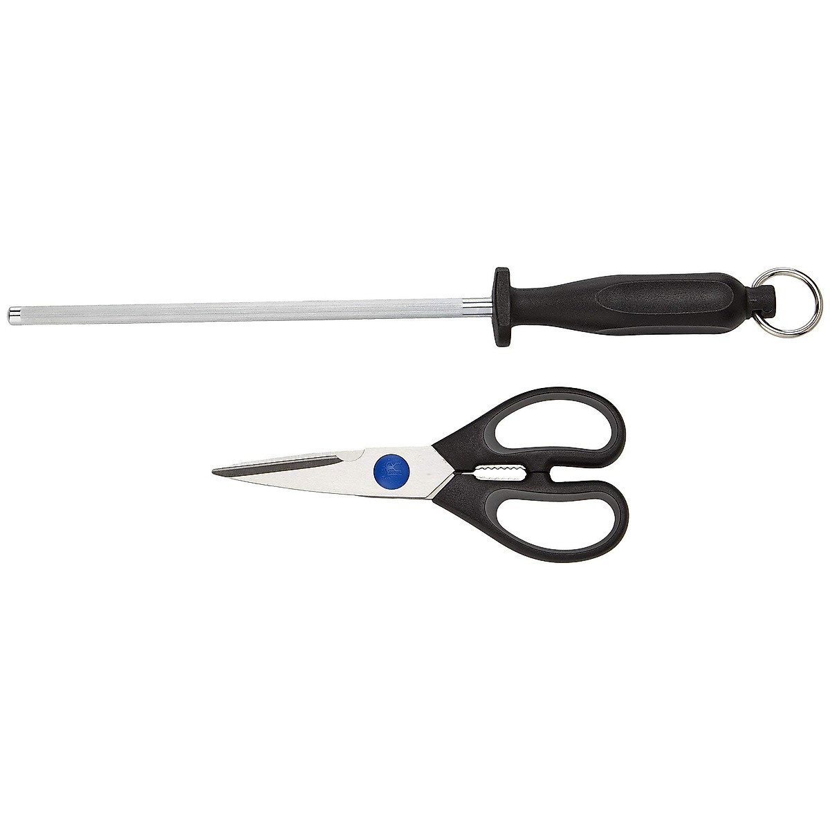 HENCKELS Premium Quality 15-Piece Knife Set with Block + KitchenIQ 50009 Edge Grip 2-Stage Knife Sharpener