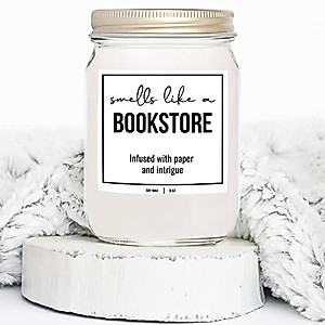YouNique Designs Bookstore Candle - Soy Candles for Home Scented Book Lovers Gifts, Funny Book Candles Gifts for Women, 8 oz, Gifts for Book Lovers Scented Candles