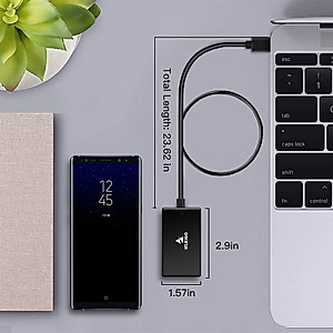 NexiGo USB 4 Port Ultra Slim 3.0 Hub Multiport Extension, 2 Ft Cable, Applicable for iMac Pro, MacBook Air, Mac Mini/Pro, Surface Pro, Notebook PC, Laptop, USB Flash Drives, Mobile and More