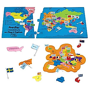 Imagimake Mapology World Map Puzzle - Includes Country Flags & Capitals | Educational Toys for Kids 5-7 | Fun Jigsaw Puzzle for Girls & Boys Toys Age 6-8 | Games for Kids 8-12 | 7 Year Old boy Gifts
