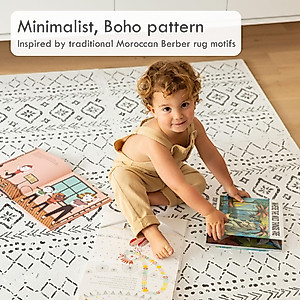 Lillefolk Baby Foam Play Mat - Baby Playmat | Tiles for Kids Interlocking Mat - Foam Baby Mat for Babies & Toddlers - Non Toxic Play Mat for Baby Tummy Time Mat 6x4ft Boho
